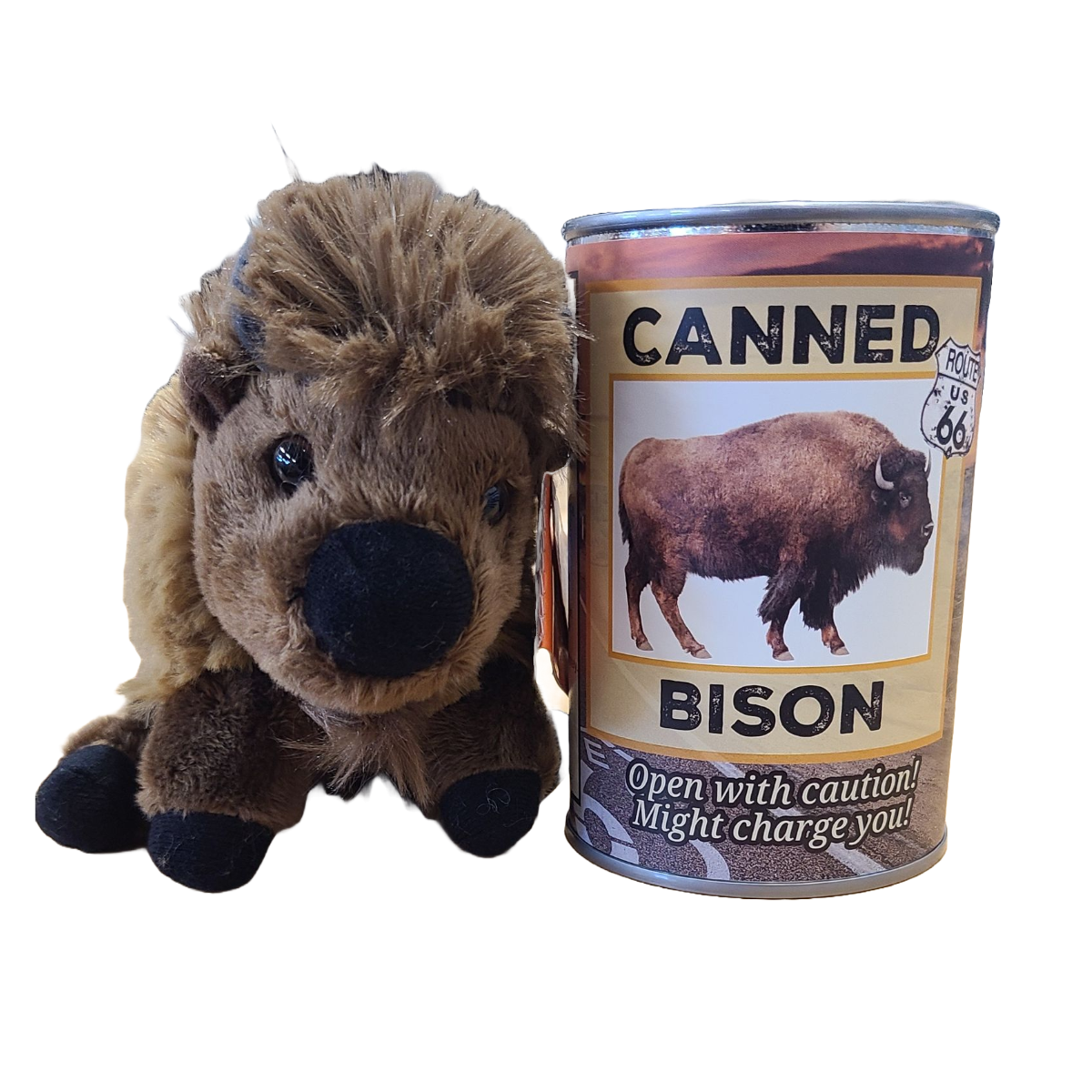 Canned Gifts - Route 66 Canned Bison - Eco-Friendly Recycled Plush Gif ...